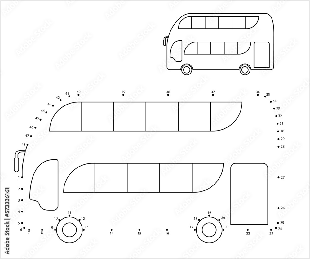 Double Decker Bus Icon Dot To Dot Y_2111001 Stock Vector | Adobe Stock