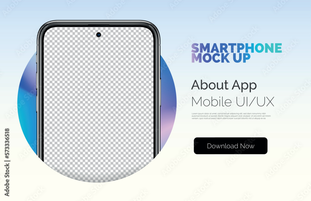 Cellphone front frame in circle presentation. 3d illustration cell ...