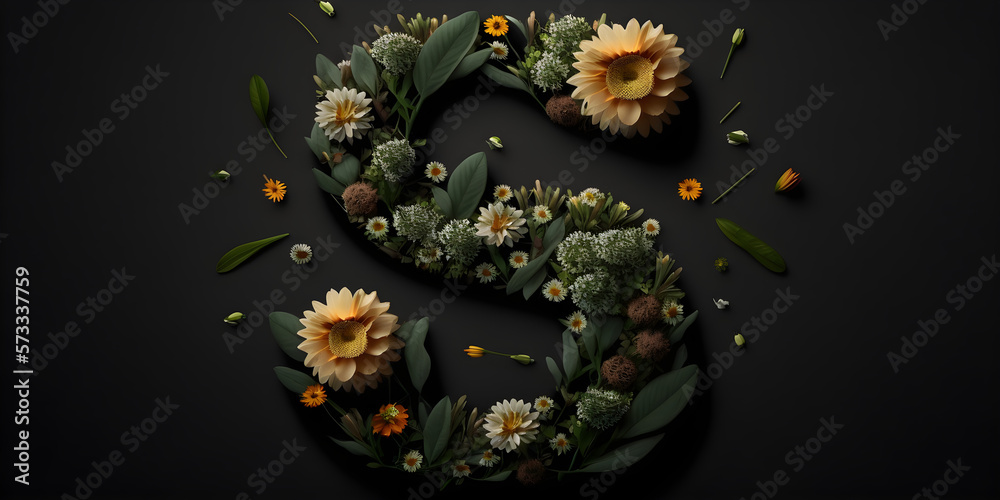 English alphabet letters with beautiful flowers. Letters with Flower ...