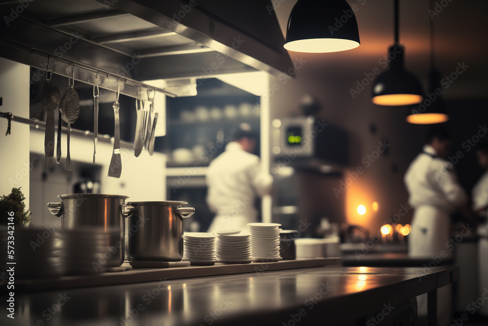 Professional modern kitchen in a restaurant, ai art illustration Stock ...