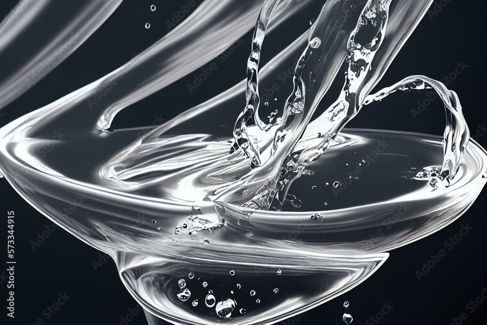 transparent liquid splash ribbon, similar to water. Can be either used ...