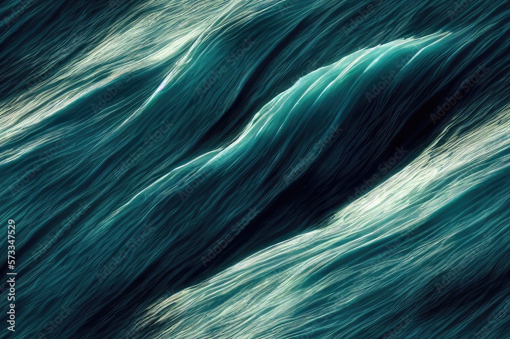 Blue Aqua Azure Ocean Sea Waves and Swirling Water Seamless Repeating ...