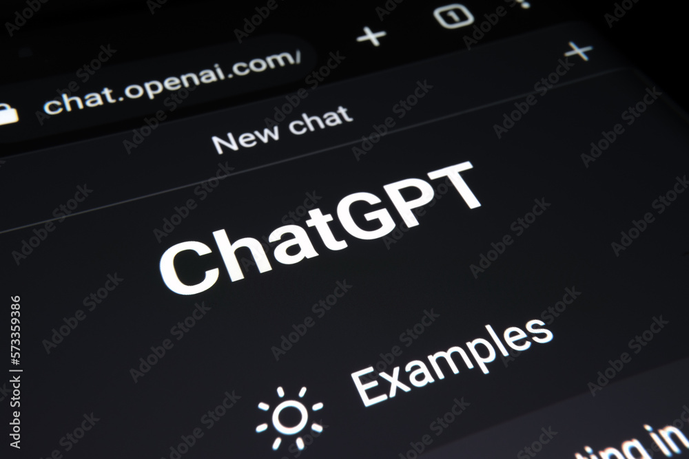 ChatGPT chat bot screen seen on smartphone display with large ChatGPT ...