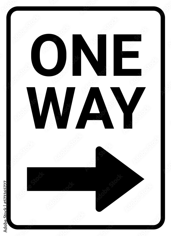 Vetor de One way road sign. Traffic direction vector arrow board one ...