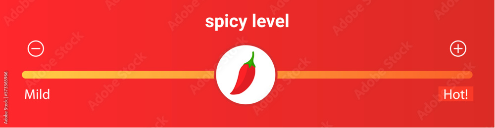 Spicy food level sauce hot sticker meter. Spicy level chili heat taste ...