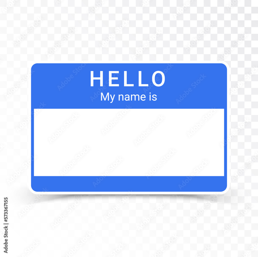 Name tag hello sticker badge. My nametag label vector hello card ...