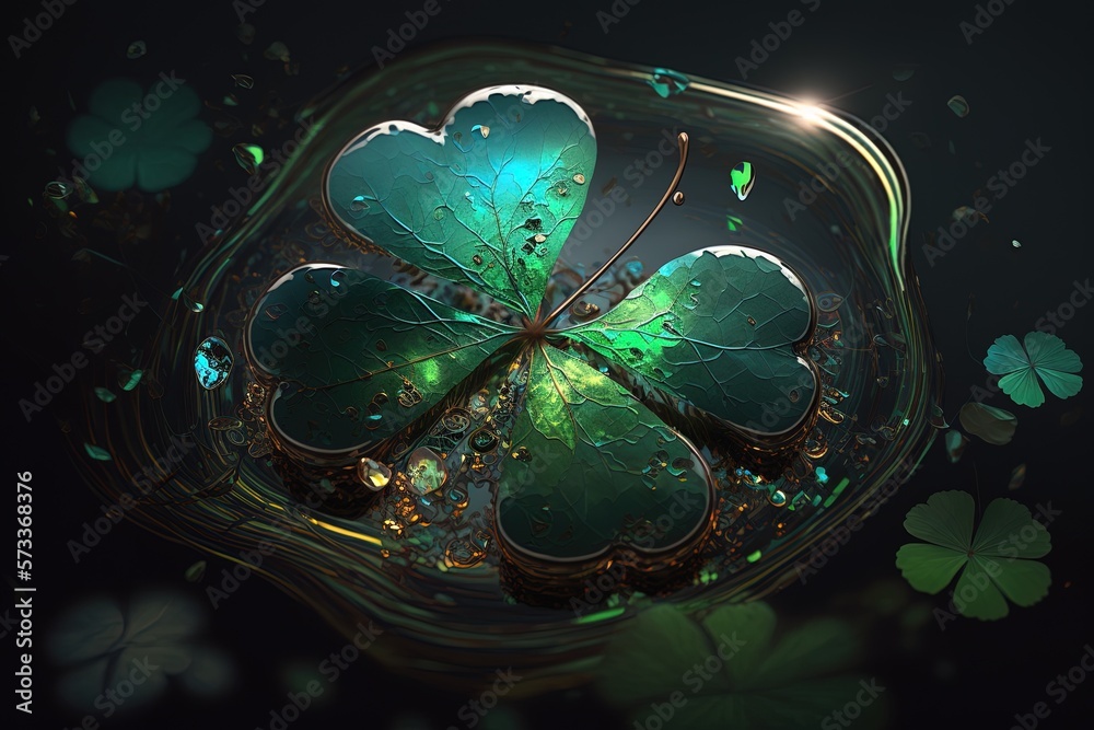 A Mystical Visualization Of Luck An Enchanting Four Leaf Clover ...