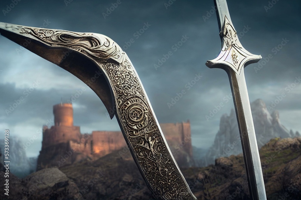 Excalibur King Arthur Legendary sword in a stone Merlin Magic ...