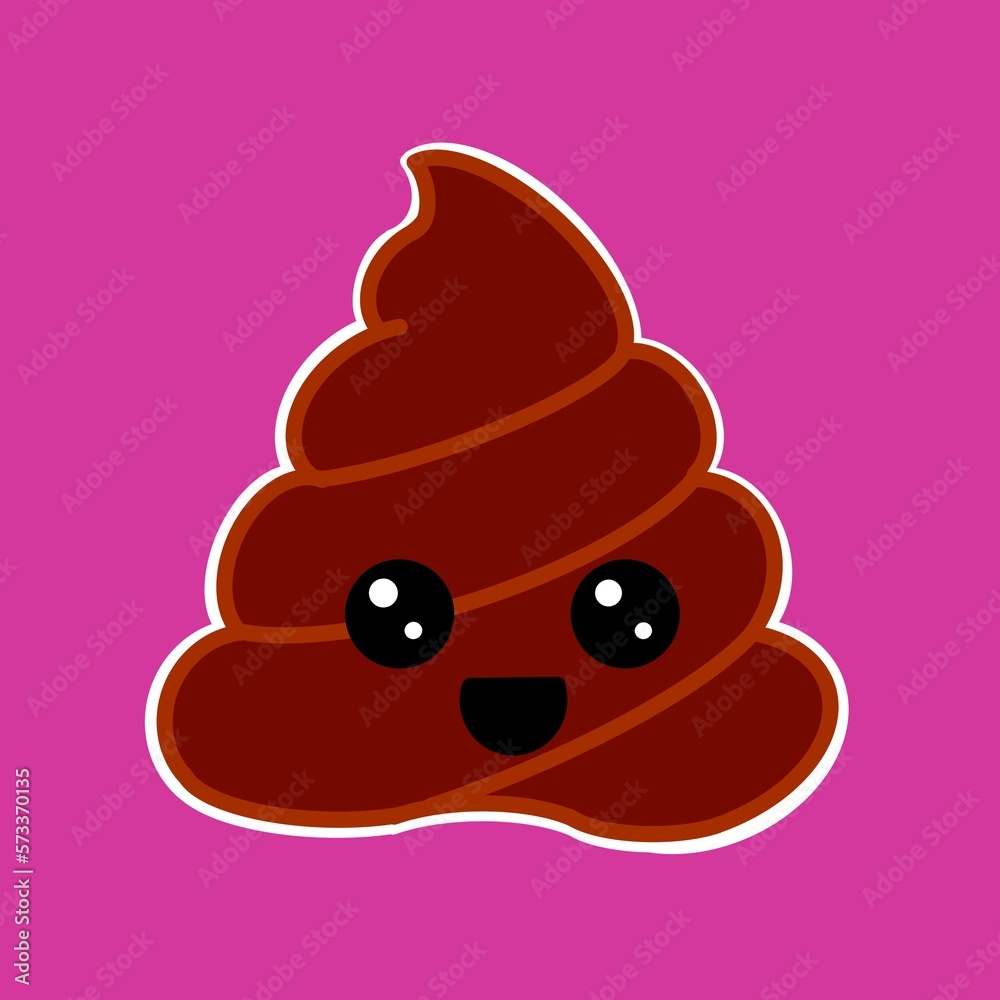 Illustration of a poo with a smiley face with smiling eyes, smelly shit ...