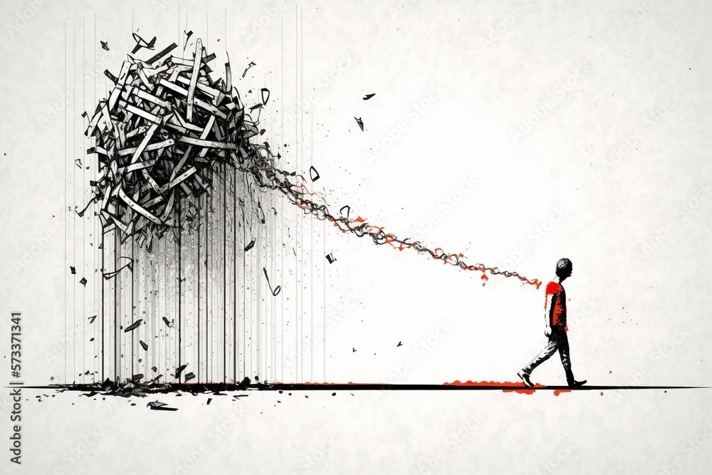 Man breaking free from the chains, concept of Liberation and Freedom ...