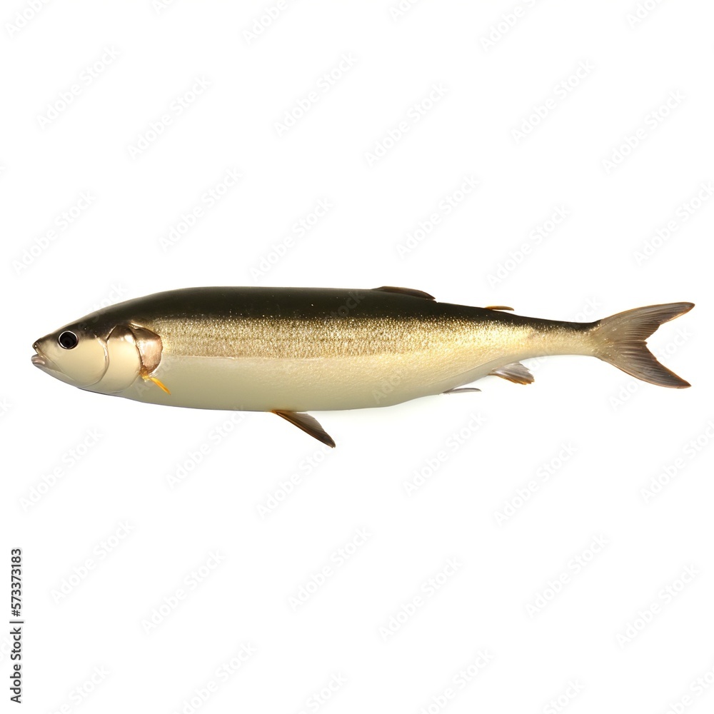 Freshwater Fish Against a Clean White Background. Shiny Silver Fish ...