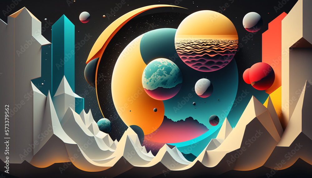 A distant, alien landscape takes shape in this abstract background ...