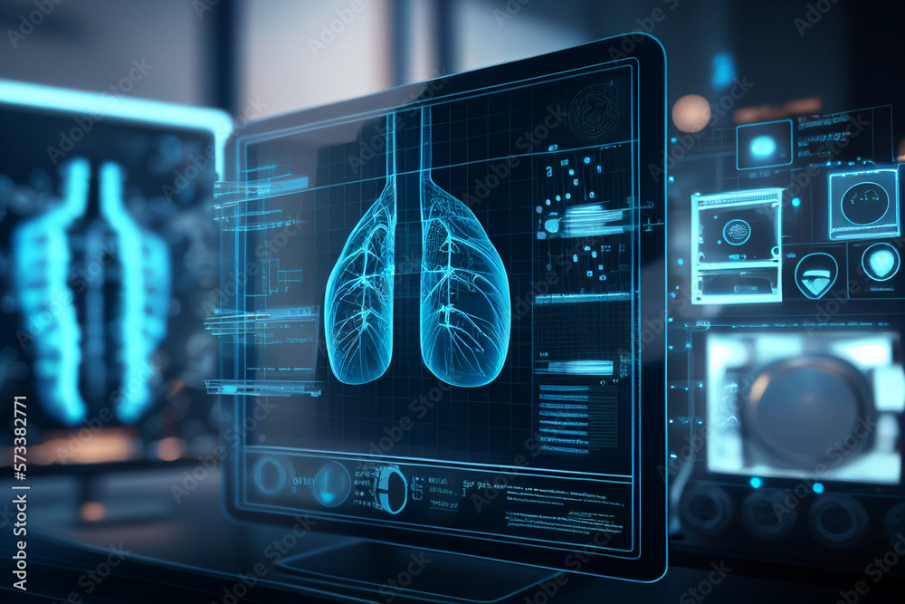 Medicine doctor analysis control panel of the monitor. Diagnose ...
