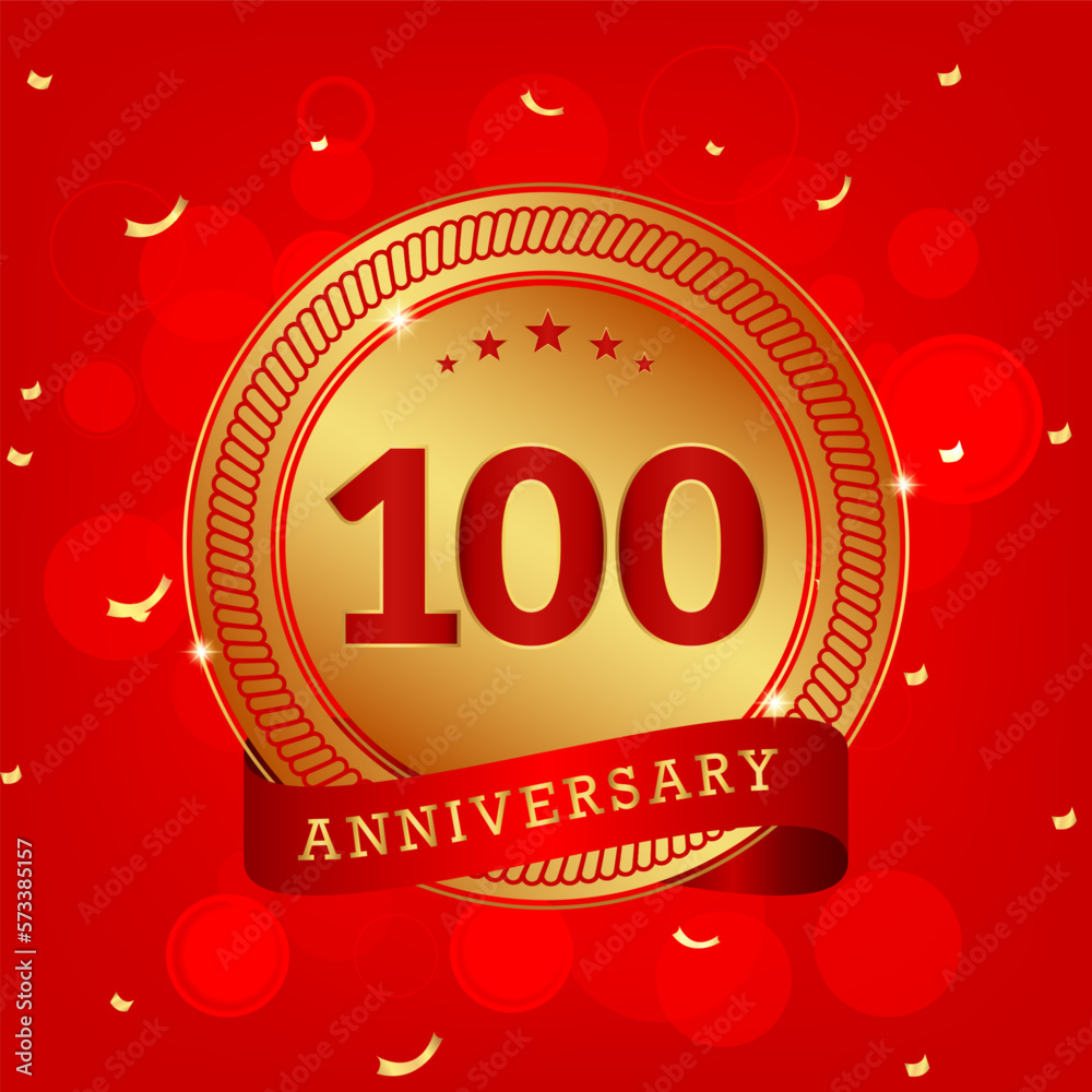 100 years anniversary. Anniversary template design concept with gold ...