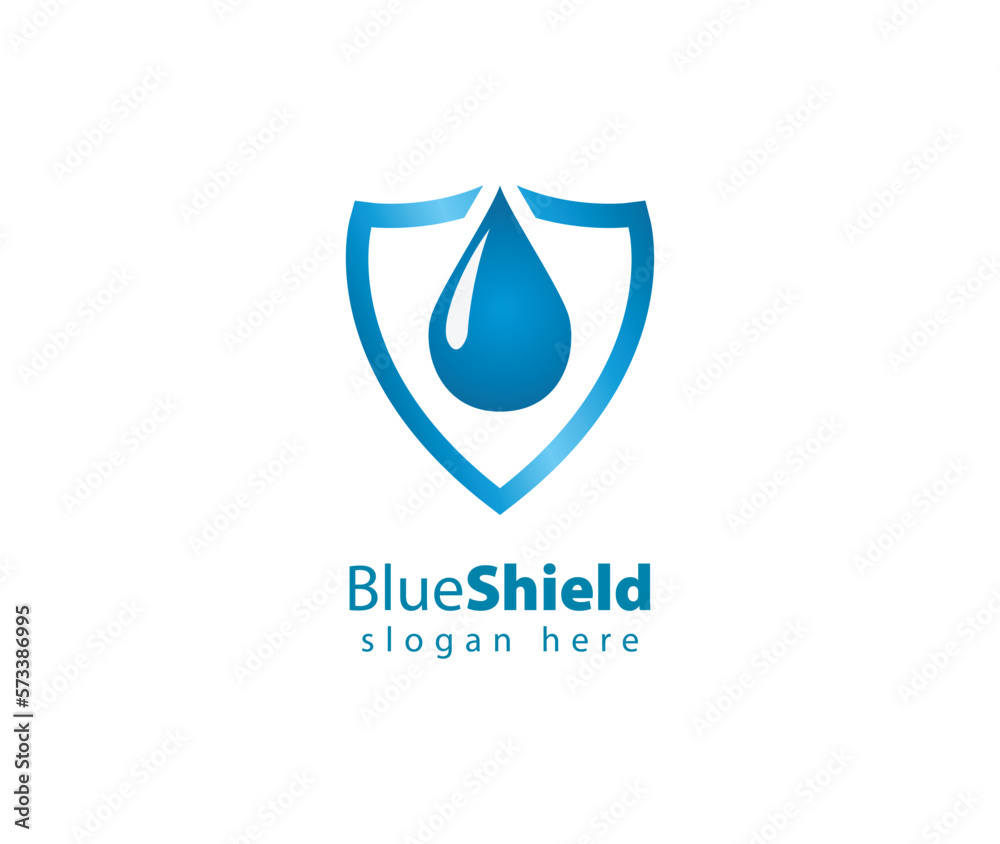 Water shield logo design Stock Vector | Adobe Stock
