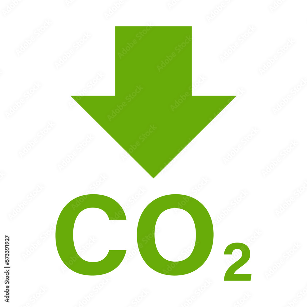 reducing CO2 emissions icon vector stop climate change sign for graphic ...