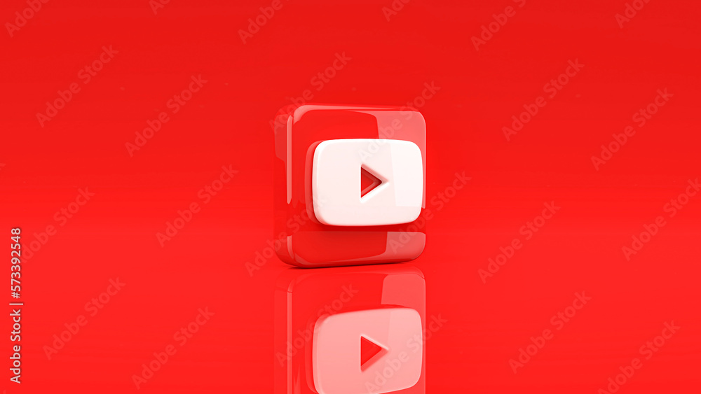Background Youtube 3d Logo Social Media Stock Photo | Adobe Stock