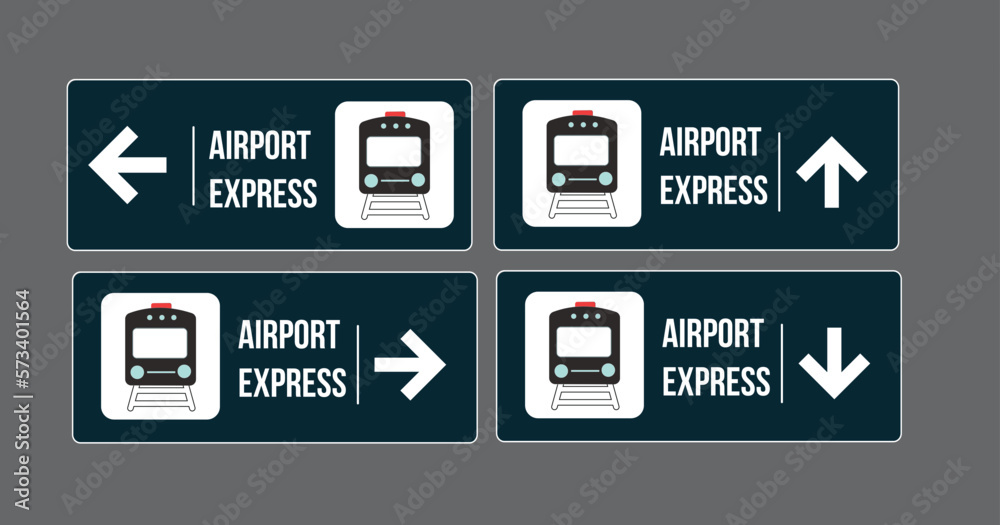 Airport Express Sign, Train Express Sign, Metro signs Stock Vector ...