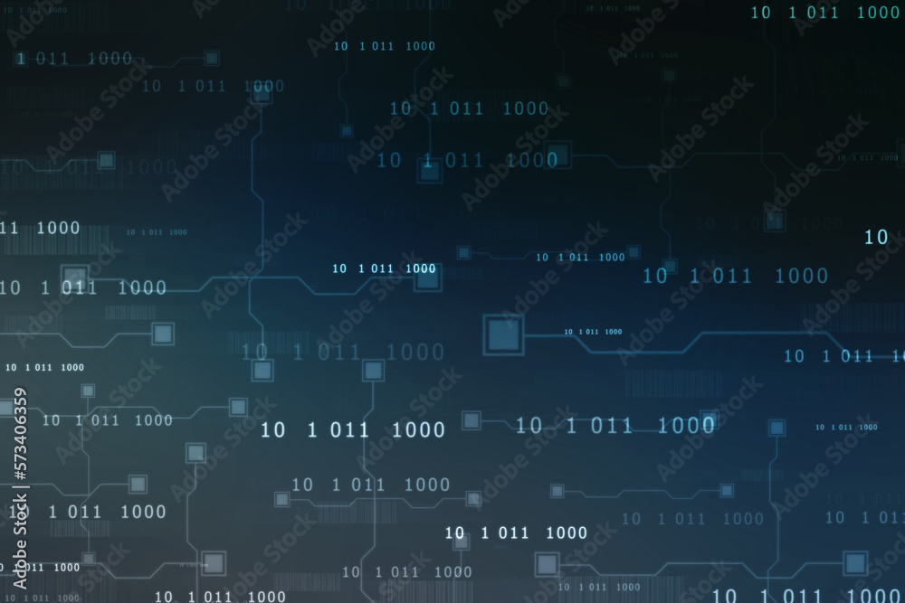 Binary Code Background, Digital Abstract technology background, flowing ...