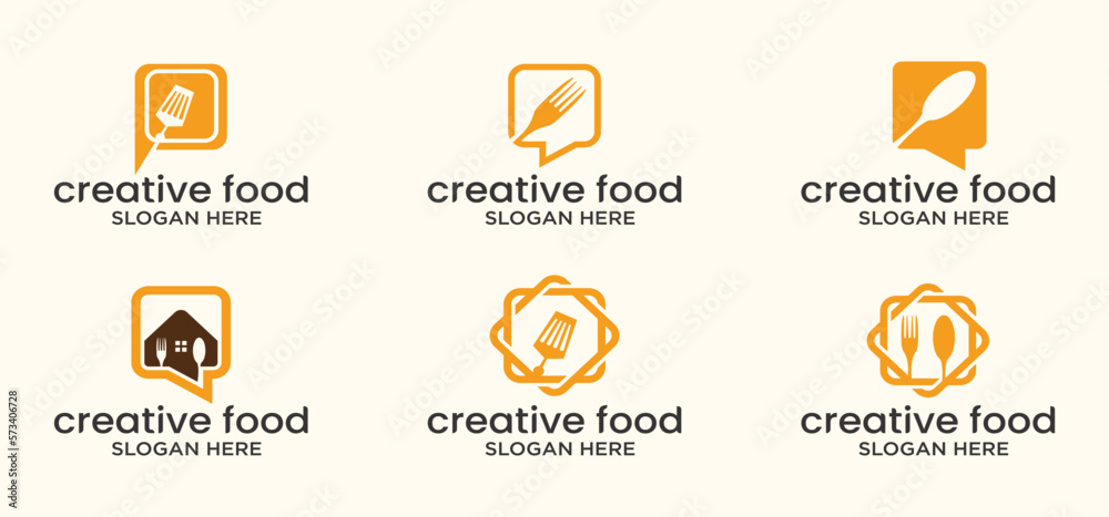 food logo design, modern food chef logo design concept cooking logo ...