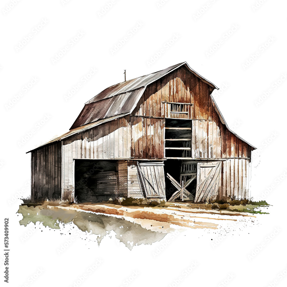 old farm barn front view png transparent file ,AI generative Stock ...