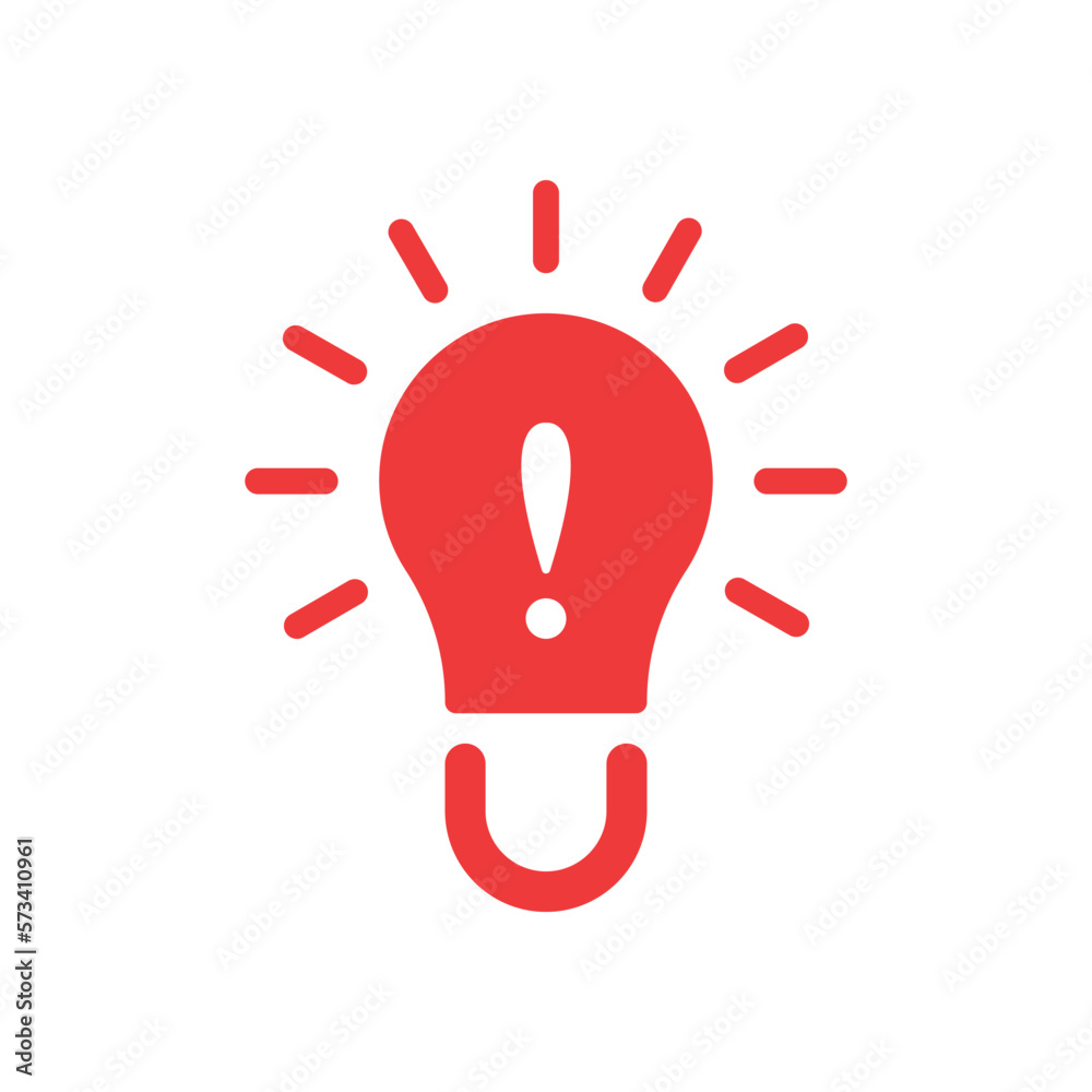 red light bulb like inefficient energy icon. flat simple trend modern ...