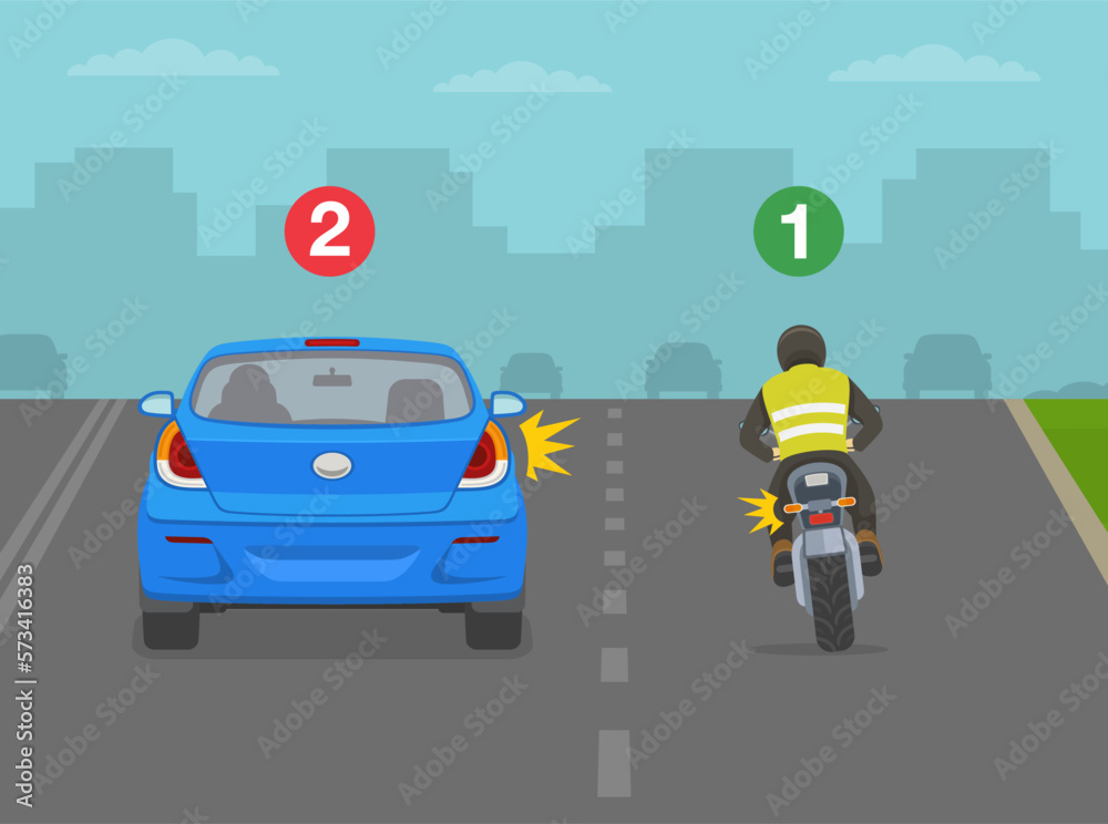 Safe driving tips and traffic regulation rules. Lane changing right of ...