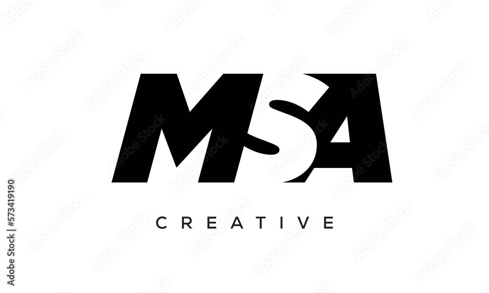 MSA letters negative space logo design. creative typography monogram ...