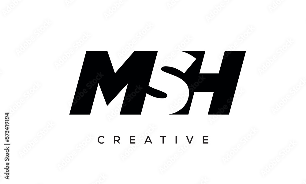 MSH letters negative space logo design. creative typography monogram ...