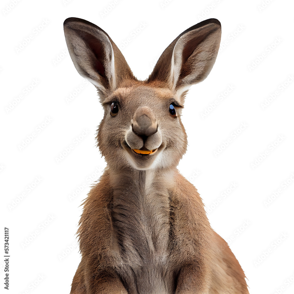 generative AI. Smiling kangaroo on transparent background Stock ...