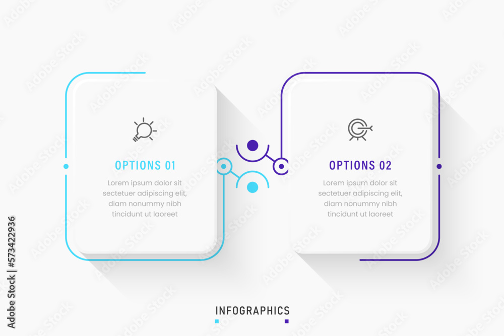 Vector Infographic label design template with icons and 2 options or ...