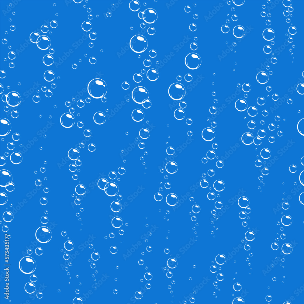 Cartoon soap bubbles seamless pattern. Effervescent oxygen bubbles ...