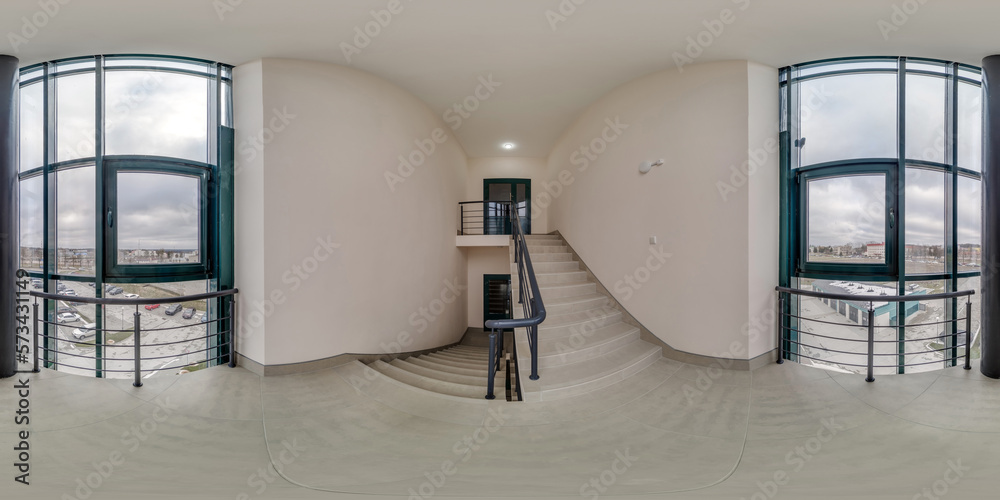 full spherical hdri 360 panorama view in empty modern hall near ...