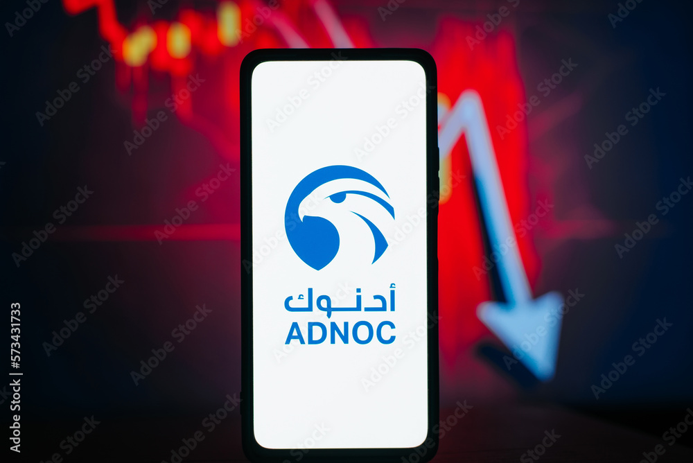 ADNOC investment and trading, financial crisis concept. ADNOC company ...