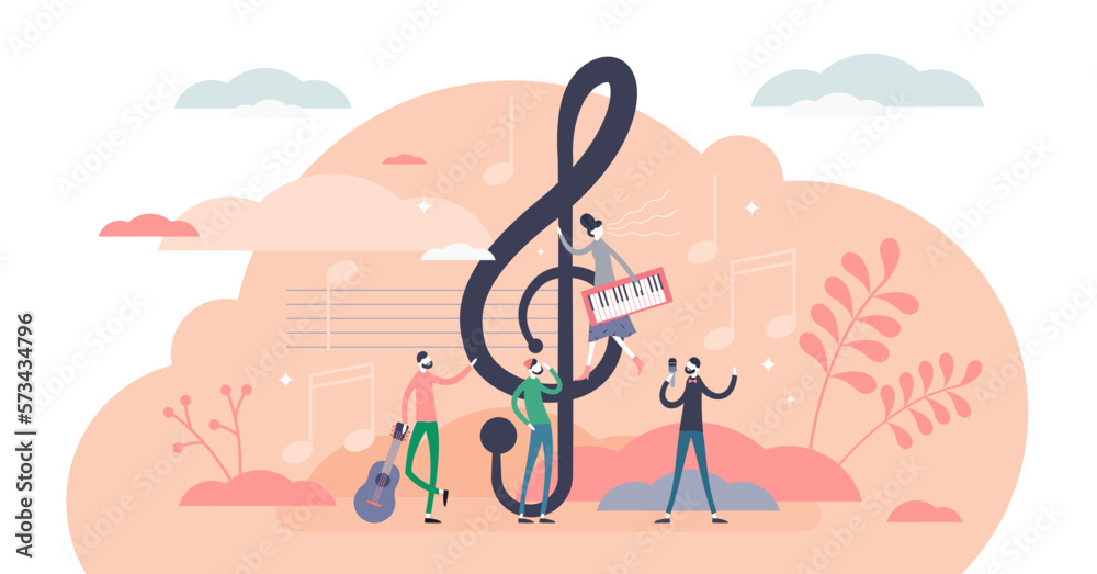 Treble clef illustration, transparent background. Music key symbol in ...