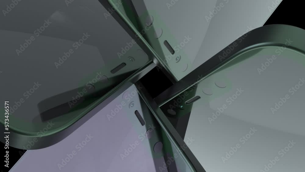 Video „stylish smartphones on black background walk up, spinning ...