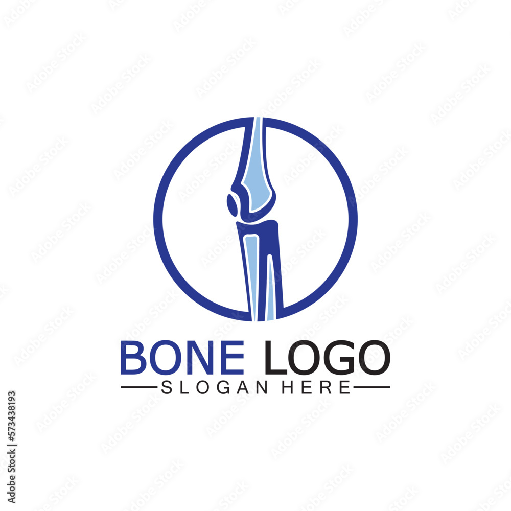 Bone logo vector template symbol.illustration of joint, knee ...