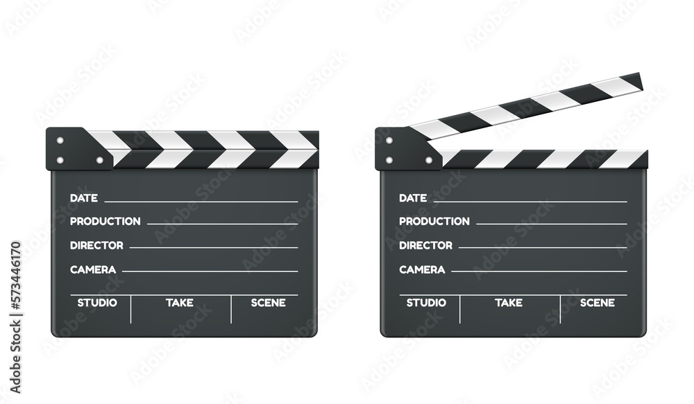 Isolated Open And Closed Director Clapboard Movie Clapperboard ...