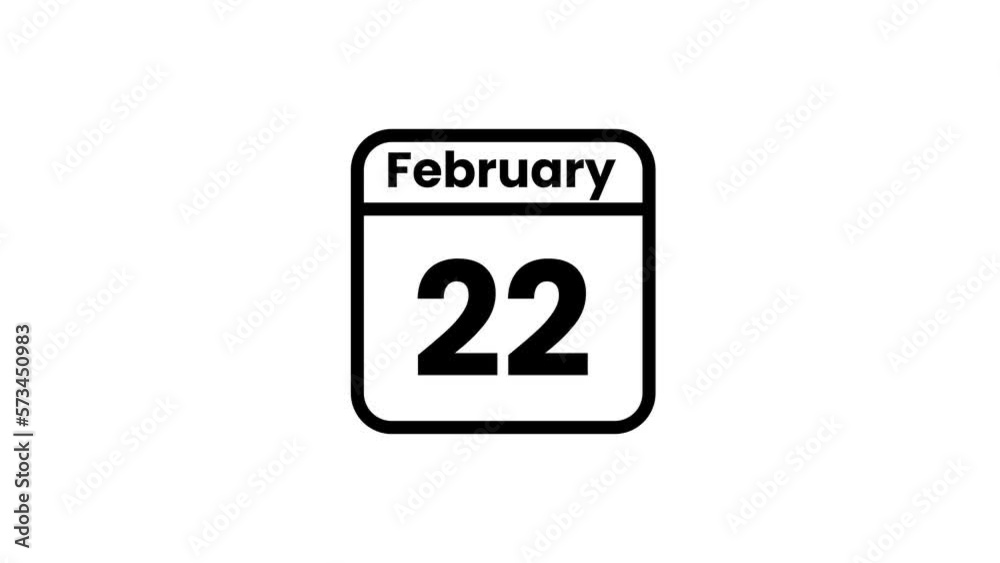 22 February calendar icon animation. Luma matte with transparent ...