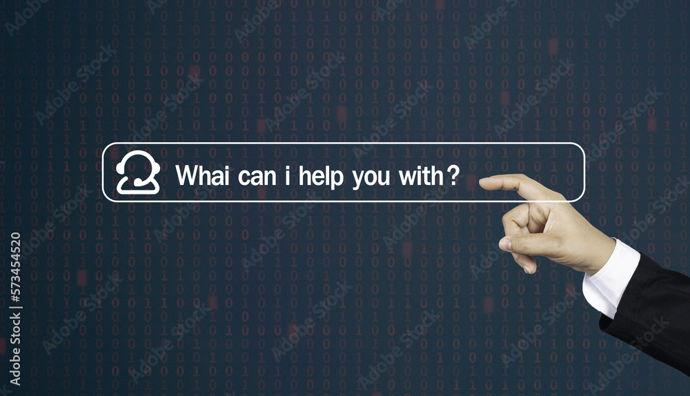 Chatbot Chat with AI Artificial Intelligence finger and robotic arm ...