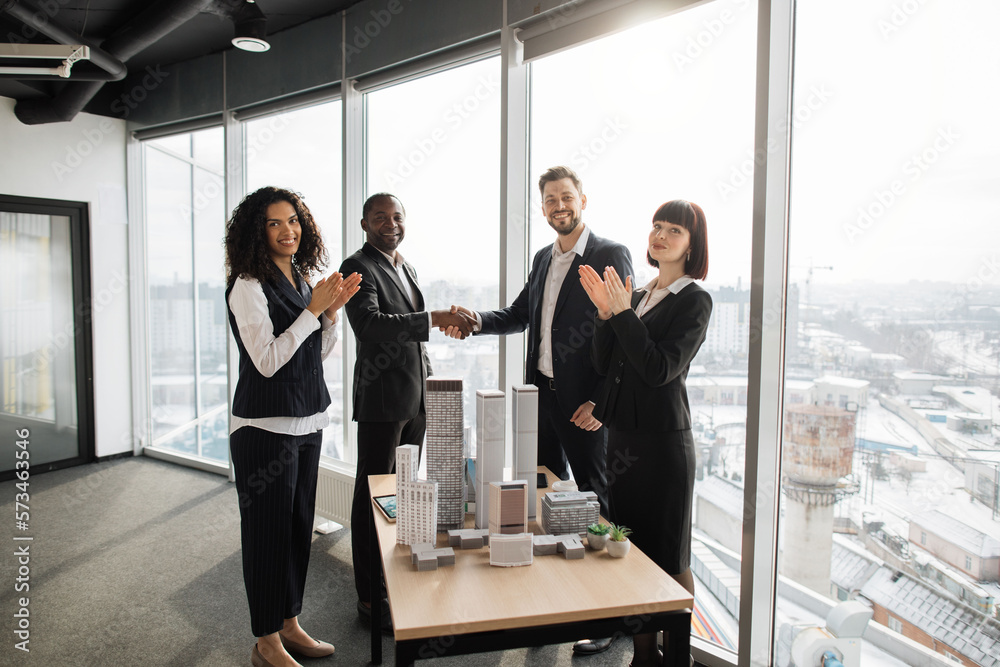 Business partnership meeting concept. Multiethnic businesspeople, real ...