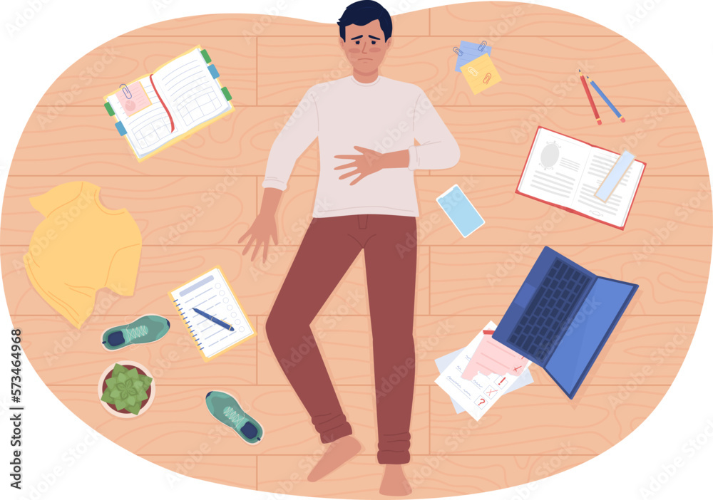 Being overwhelmed by messy house flat concept vector spot illustration ...