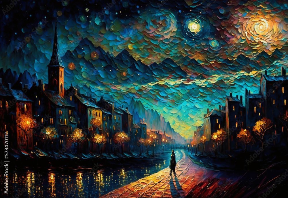 Beautiful Landscape oil painting of Surat city,illustration,created ...