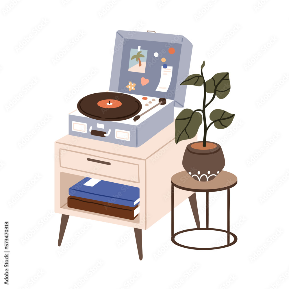 Retro Record Player Clipart