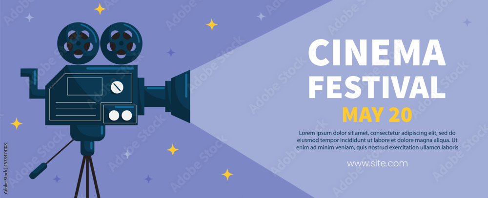 Póster Vector horizontal template cinema movie festival poster card ...
