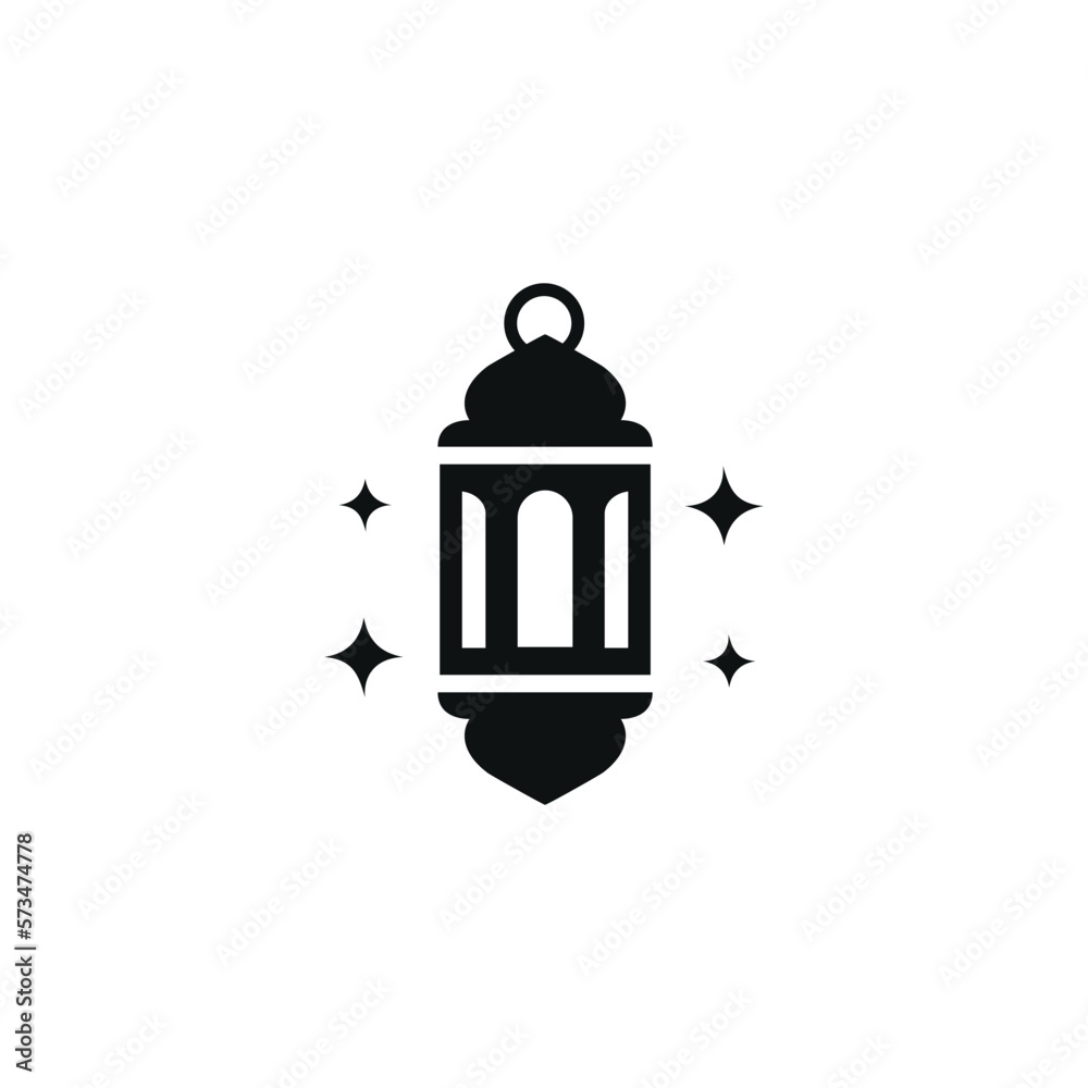 Islamic lantern flat icon isolated on white background. Islamic icon ...