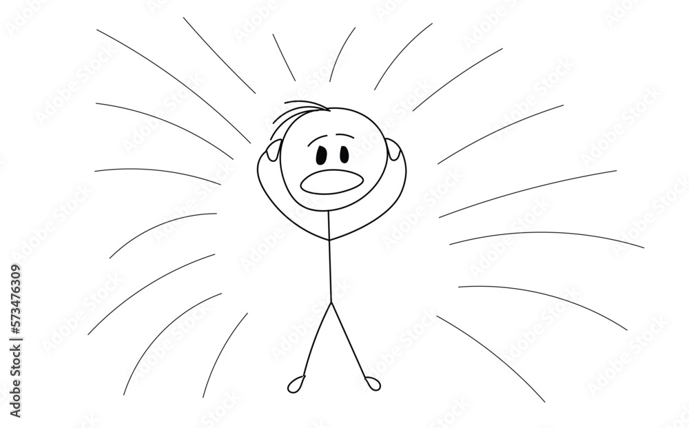 Person Suffering From Stress, Vector Cartoon Stick Figure Illustration ...