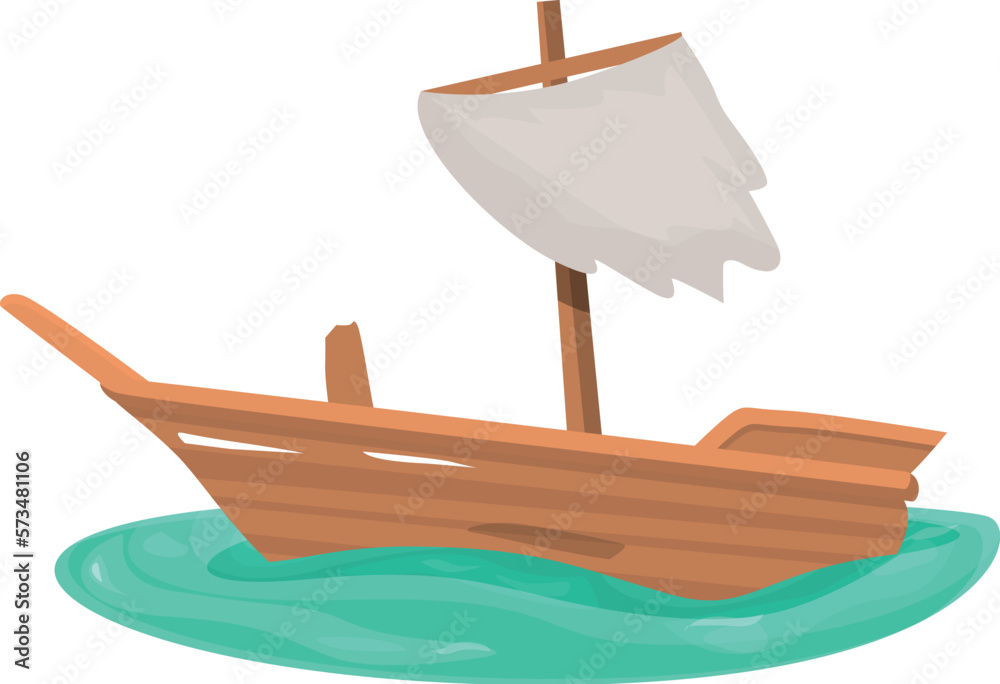Ship accident icon cartoon vector. Old boat. Ocean sailing Stock Vector ...