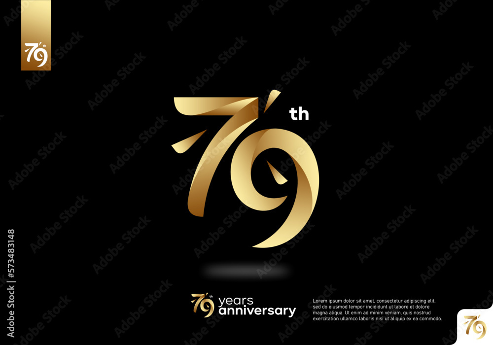 Number 79 gold logo icon design, 79th birthday logo number, 79th ...