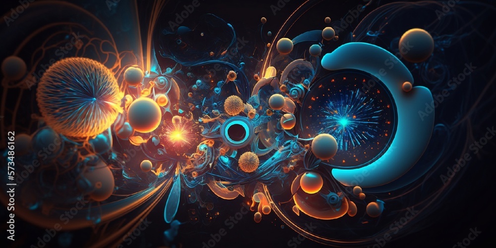 fond d'écran abstrait avec forme géométriques, inspiration quantique - illustration ia Stock ...